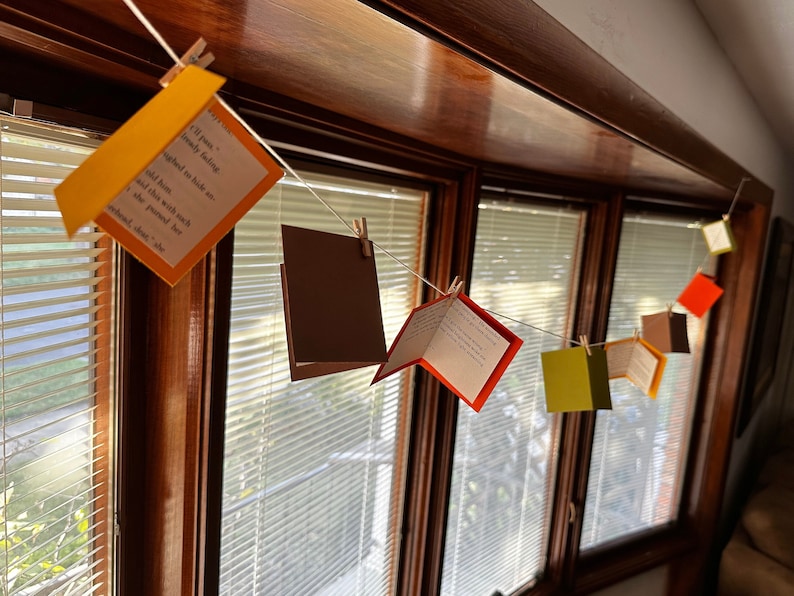 Upcycled Book Page Garland: Colorful Bookish Decor - Etsy