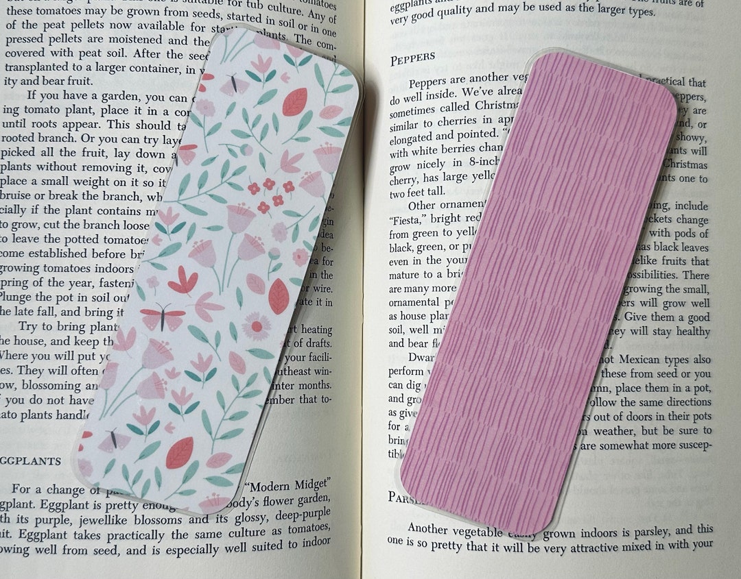 Pink Floral Bookmark, Laminated, Regular Size or Mini - Etsy