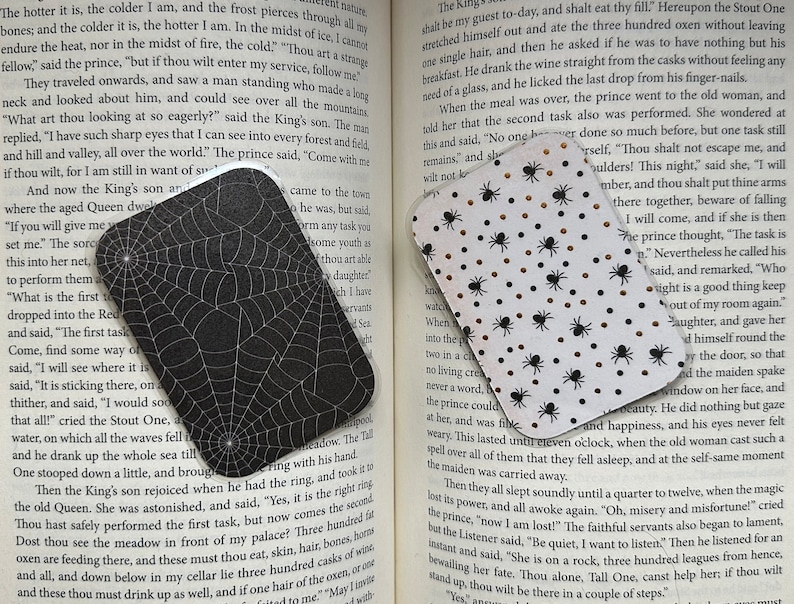 Spider Web/spider Double Sided Halloween Bookmark, Regular Size or Mini ...
