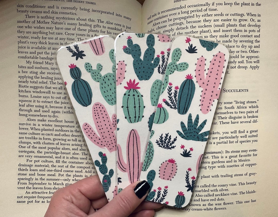 Cactus Succulent Double Sided Bookmark, Laminated, Regular Size or Mini ...
