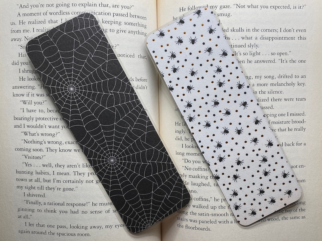 Spider Web/spider Double Sided Halloween Bookmark, Regular Size or Mini ...