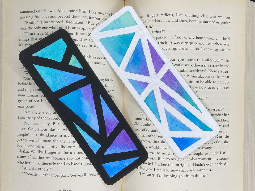 Geometric Watercolor Bookmark - Etsy UK