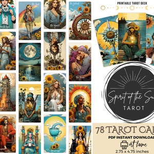 Printable TAROT Cards Digital 78 Card Tarot Deck -tarot Size - Beginner ...