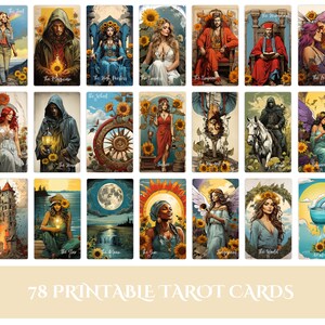 Printable TAROT Cards Digital 78 Card Tarot Deck -tarot Size - Beginner ...