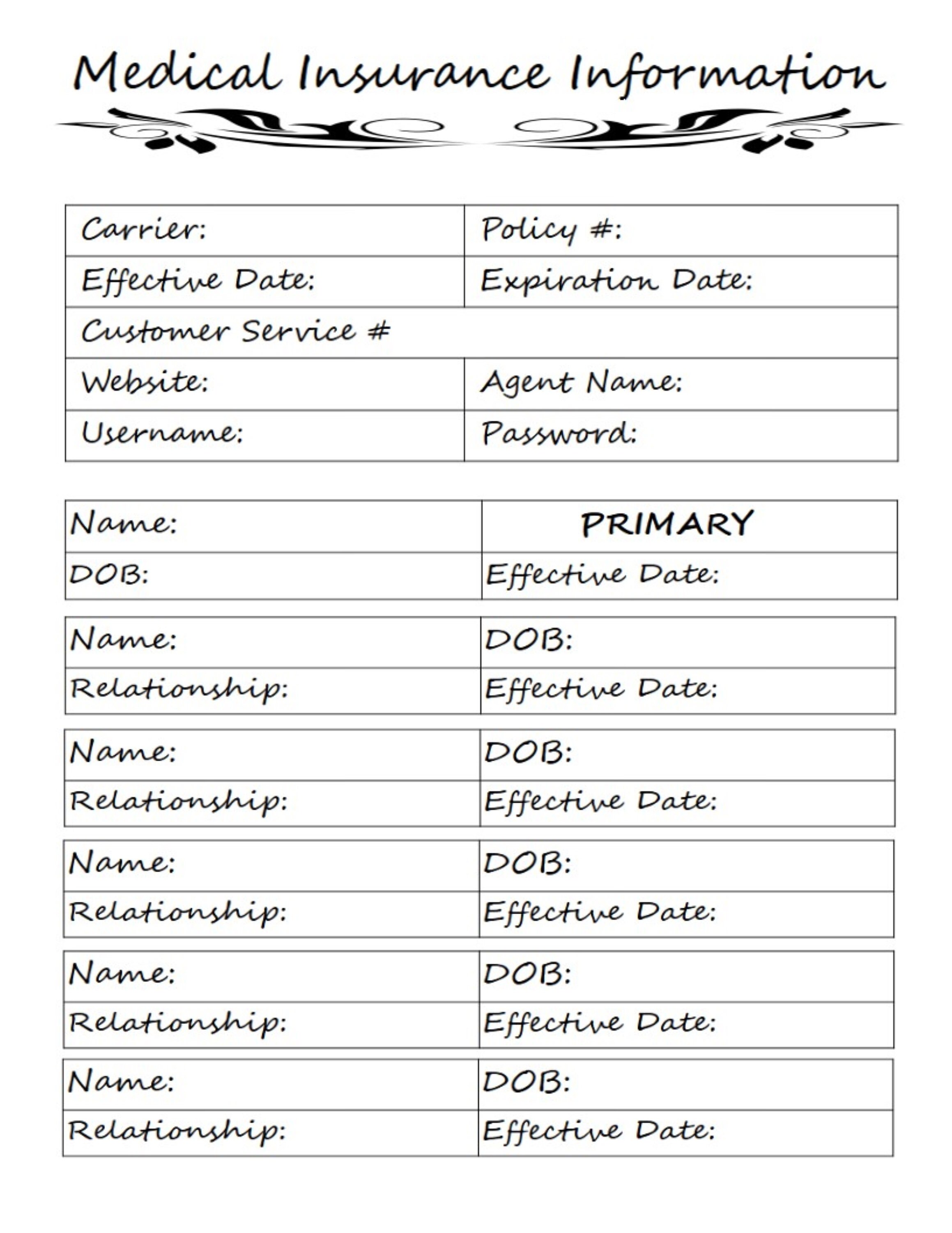 Best & Cheapest 5 Instant Printable Blank Medical Docs | Insurance Form ...