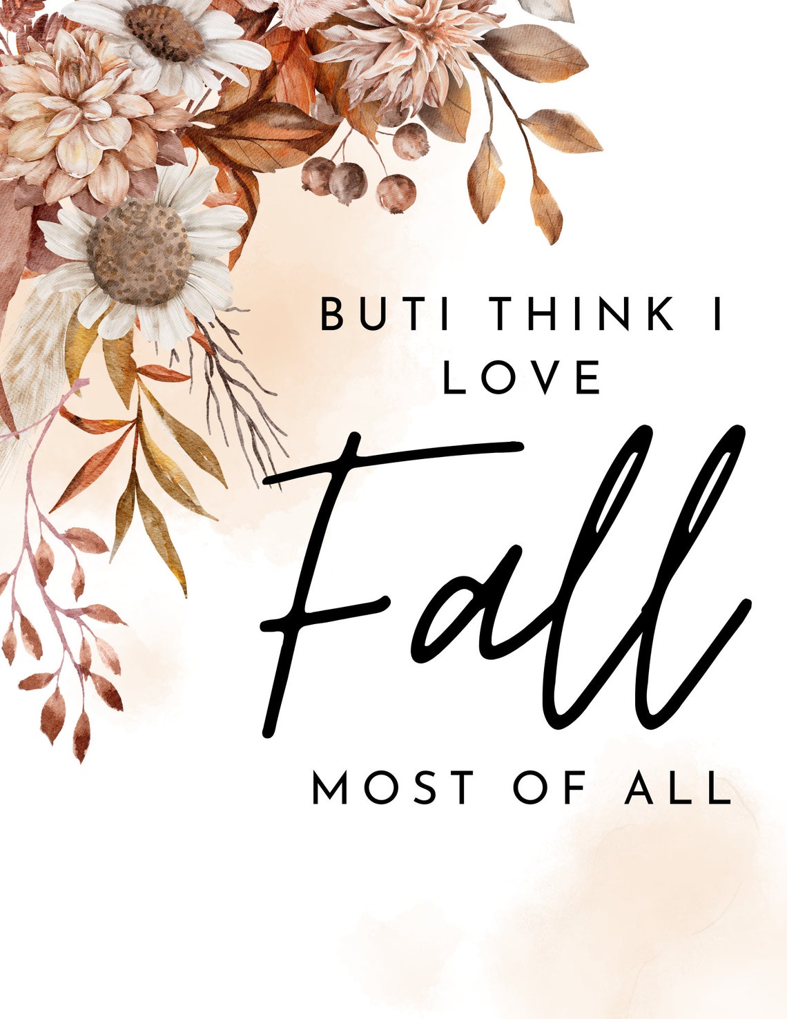 Printable Fall Sign - Love Fall Most of All - Etsy