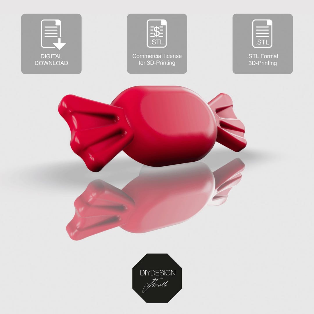Bonbon Sweet Pin STL File | 3d-printable Candy Brooch | Halloween ...