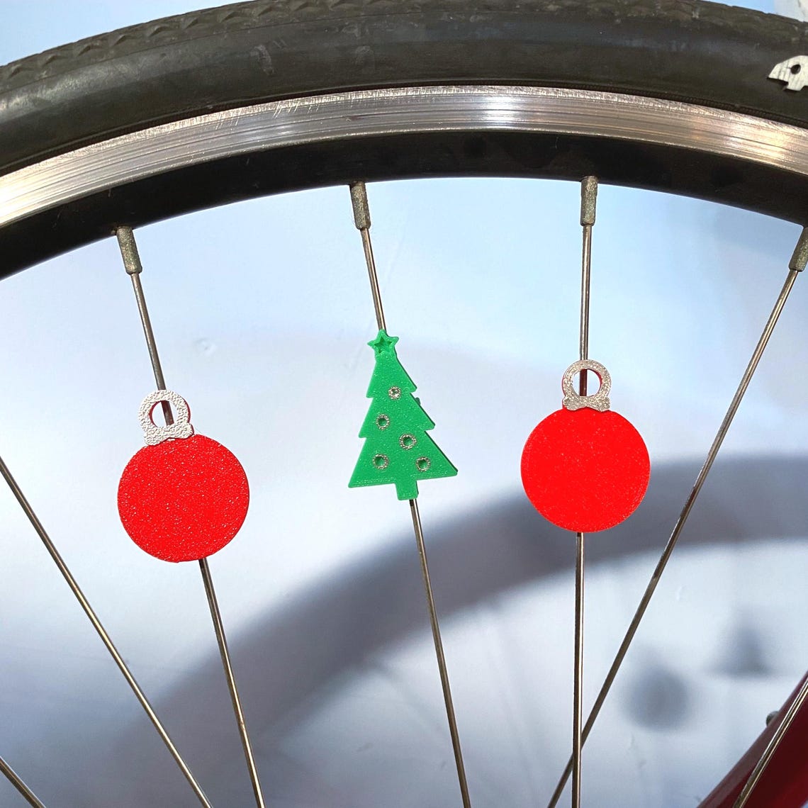 6x Christmas Tree Bike Decorations, Christmas Bicycle Decorations, Xmas ...