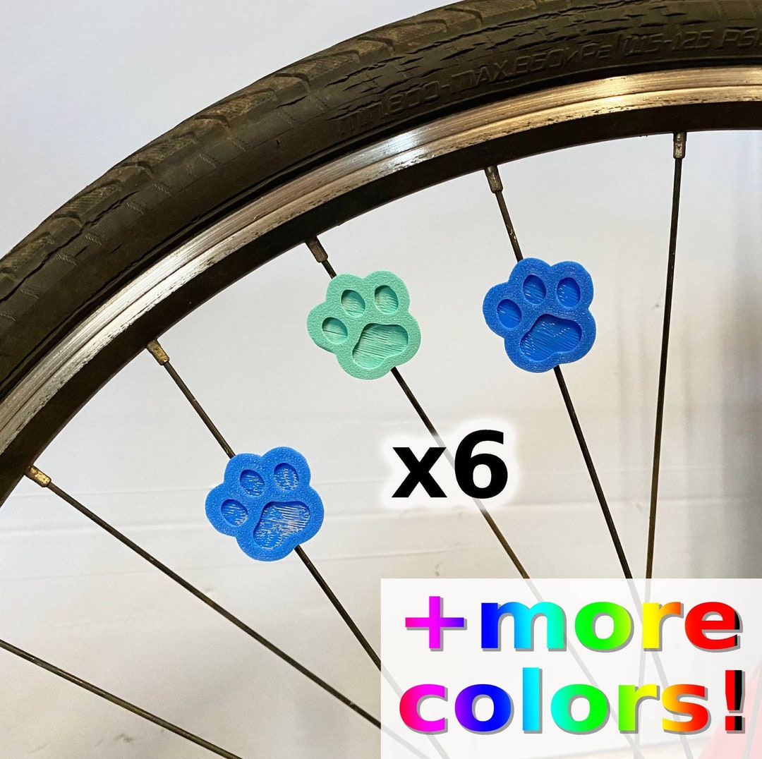 6x Cat Paw / Dog Paw Bike Decorations, Furry Bicycle Accessories ...