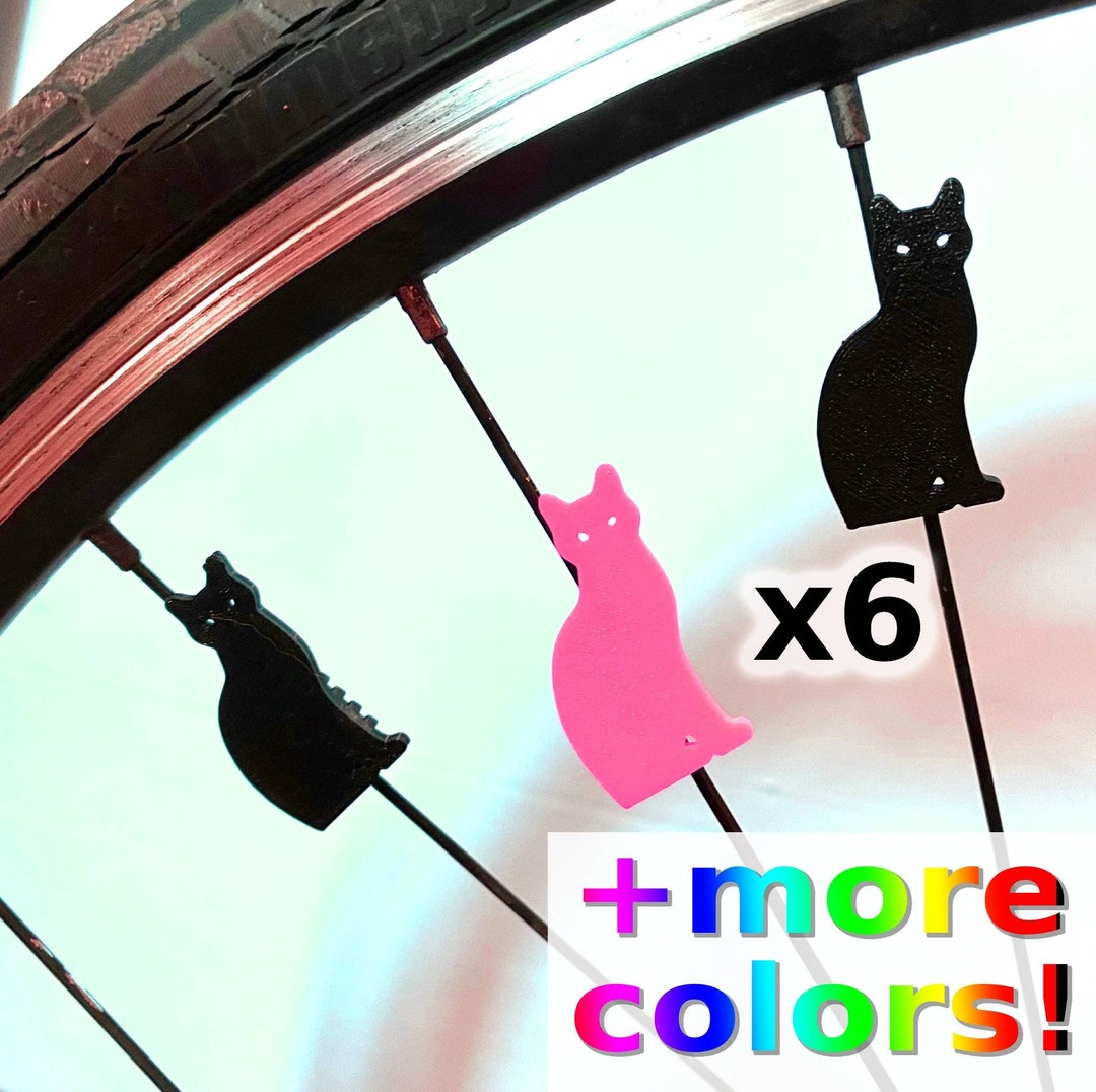 6x Cat Bike Spoke Decorations - Bike Cat Decorations - Cat Bicycle ...