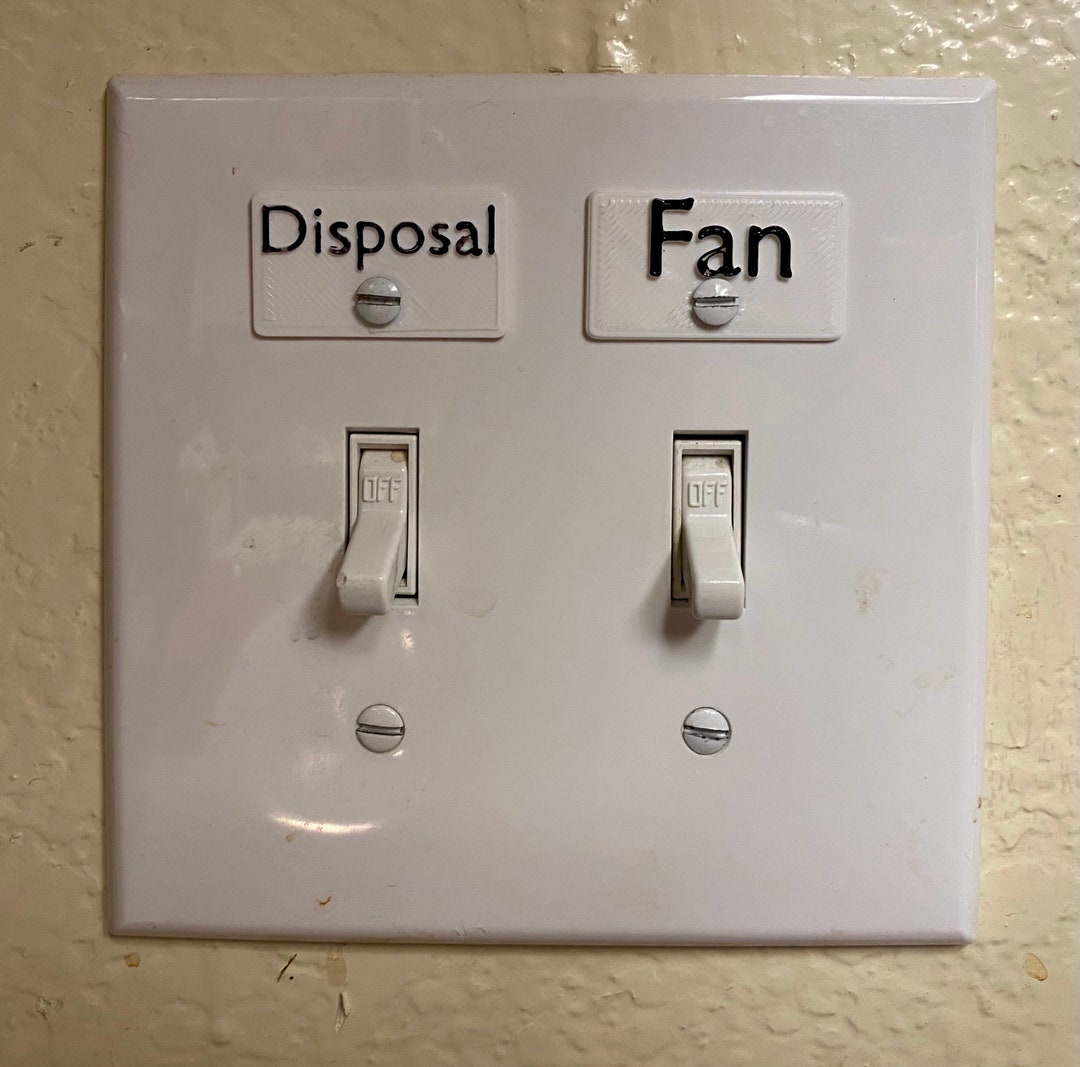 Garbage Disposal Label, Light Switch Label, Fan Label, Porch Switch ...