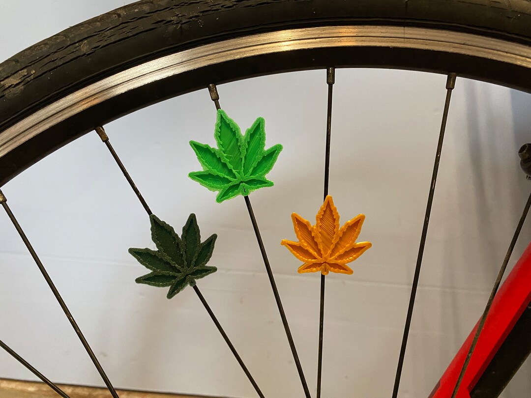 6x Hemp Leaf Bike Decorations, Weed Leaf Bicycle Accessories, Pot Leaf ...