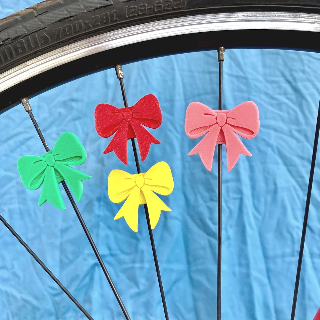 6x Ribbon Bow Bike Spoke Decorations, Girly Bicycle Decorations, Cute ...