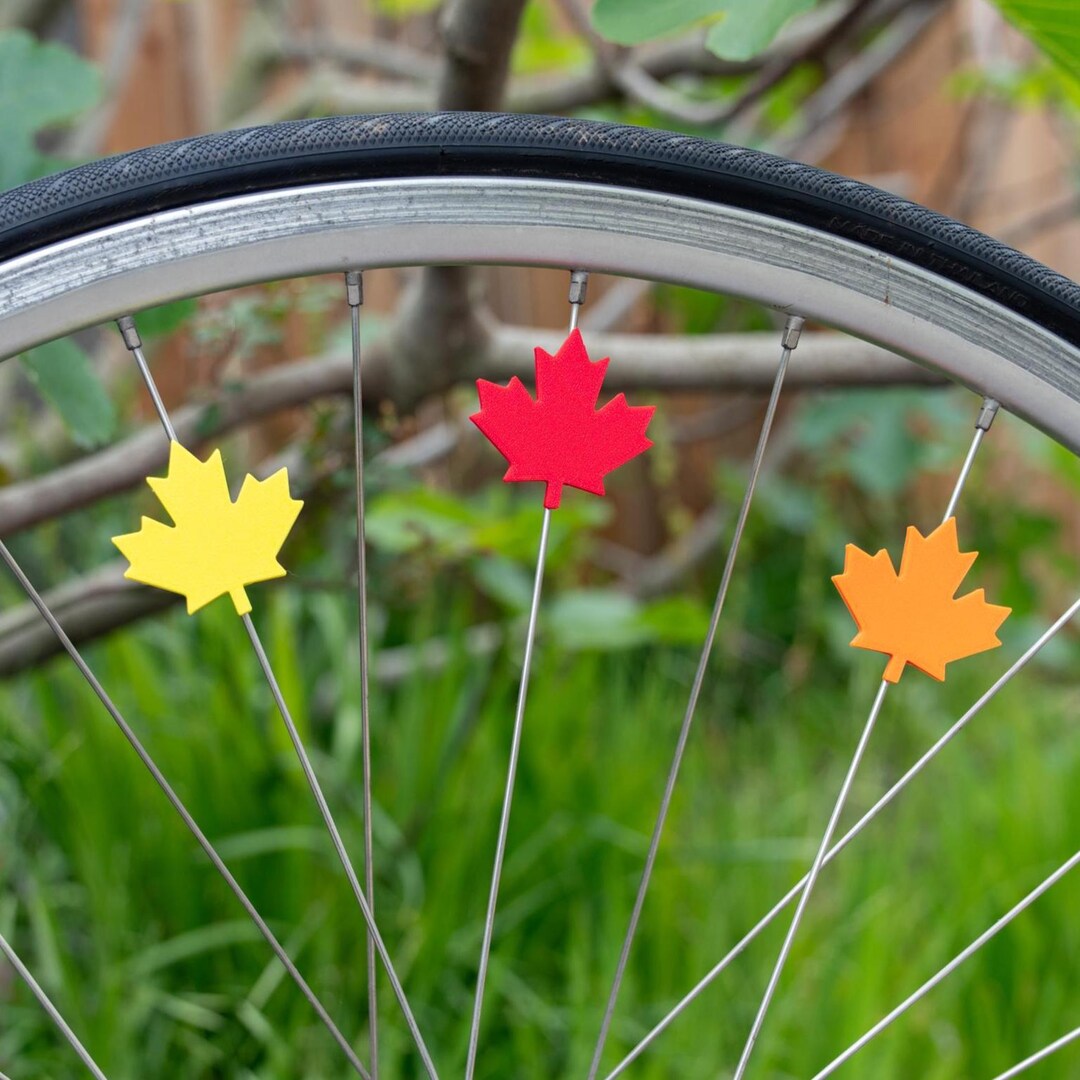 6x Maple Leaf Bike Spoke Decorations, Fall Leaf Bike Decoration, Autumn ...