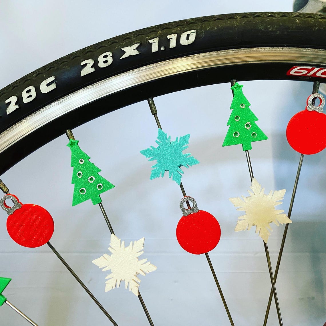 6x Christmas Tree Bike Decorations, Christmas Bicycle Decorations, Xmas ...