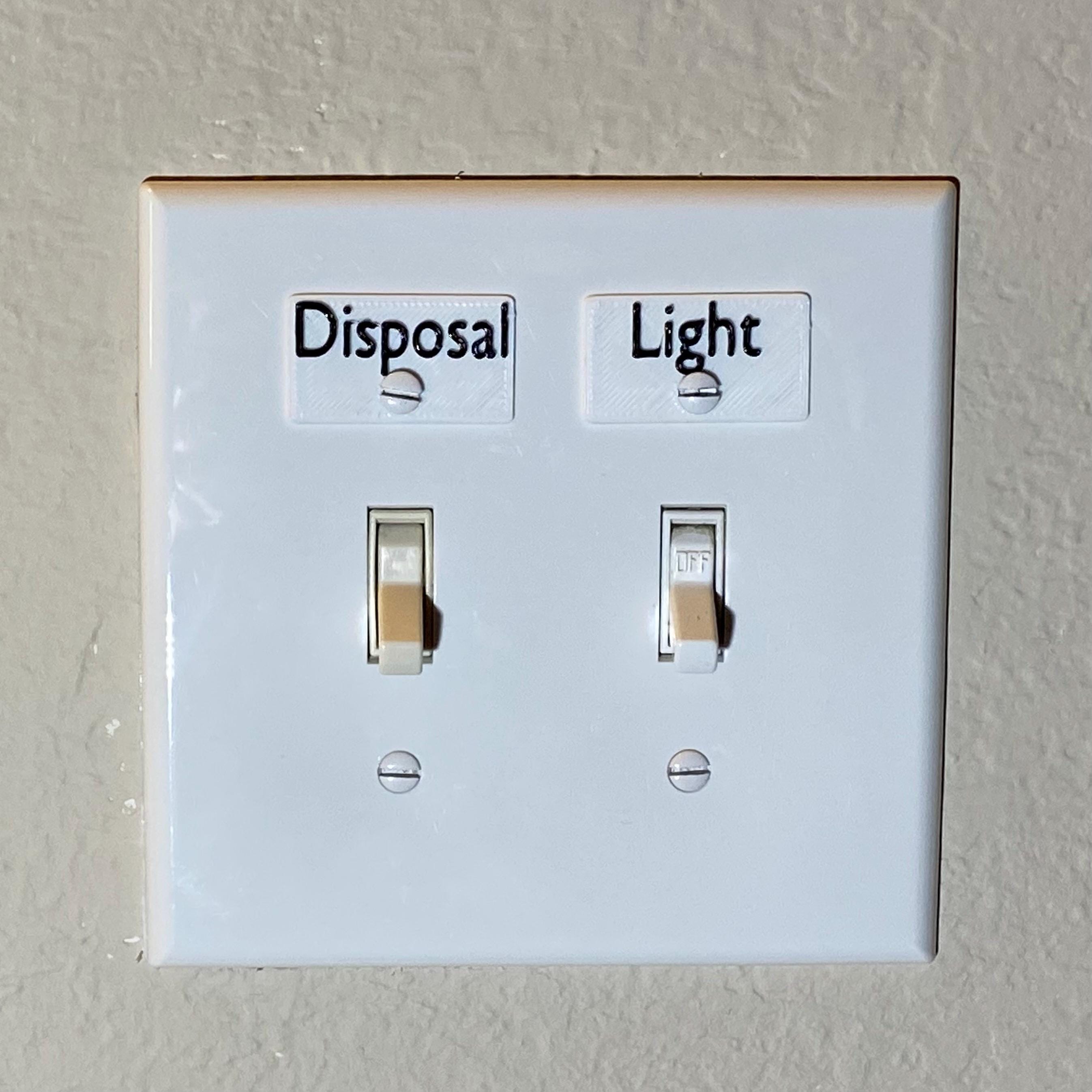 Garbage Disposal Label, Light Switch Label, Fan Label, Porch Switch ...