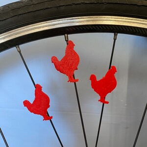 6x Chicken Bike Spoke Decorations - Bicycle Chicken Decorations - Gift ...