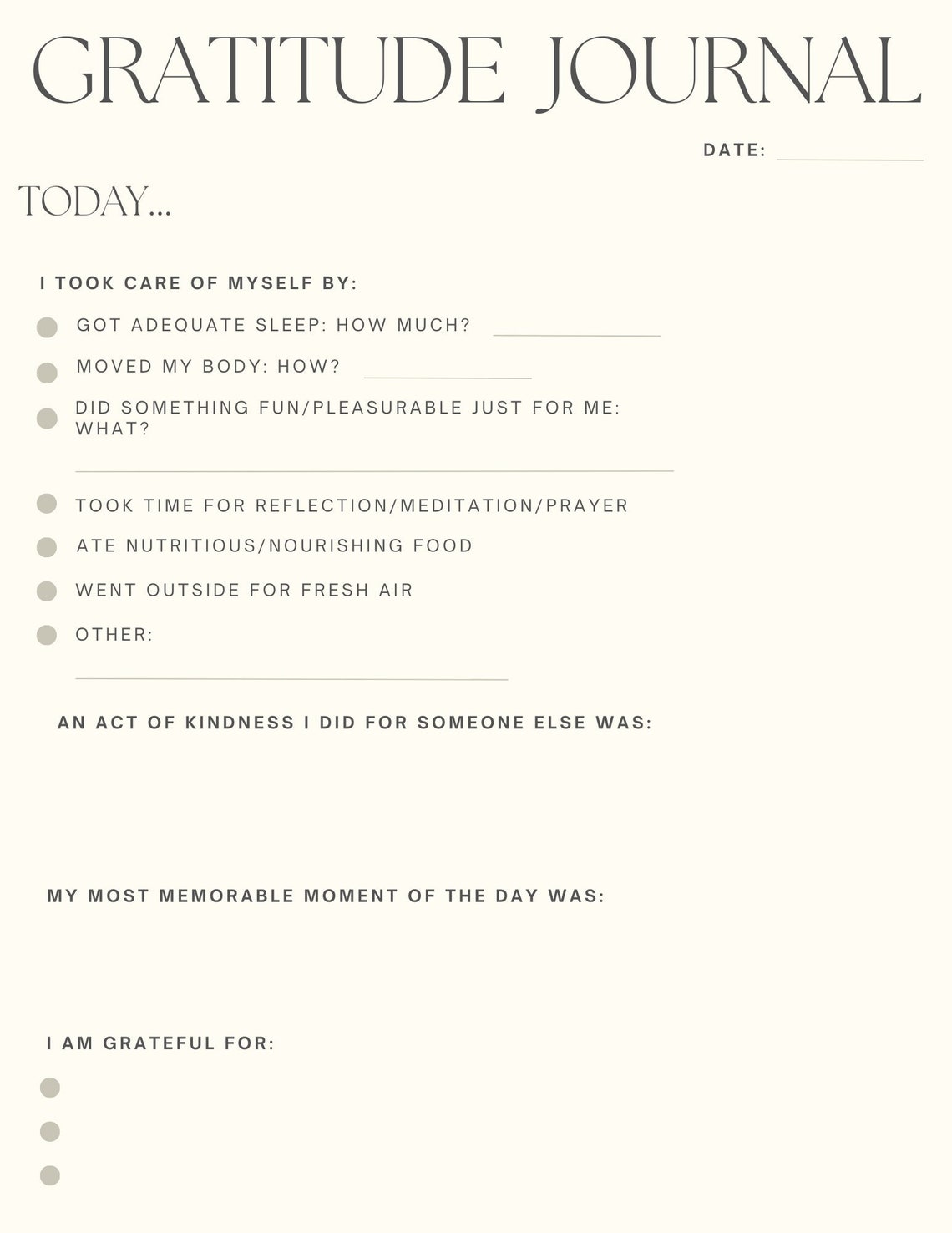 Daily Gratitude Journal for Today and Tomorrow - Etsy