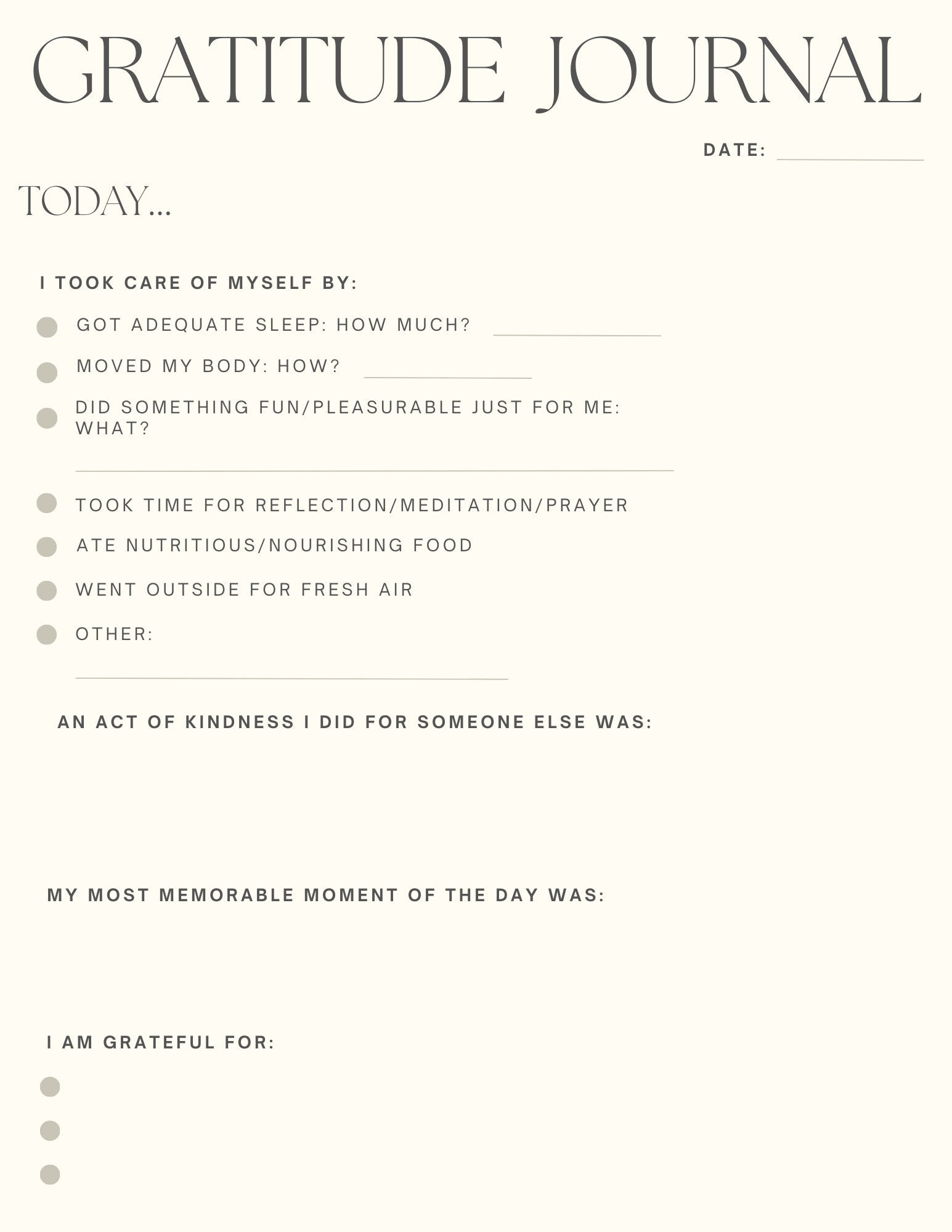 Daily Gratitude Journal for Today and Tomorrow - Etsy