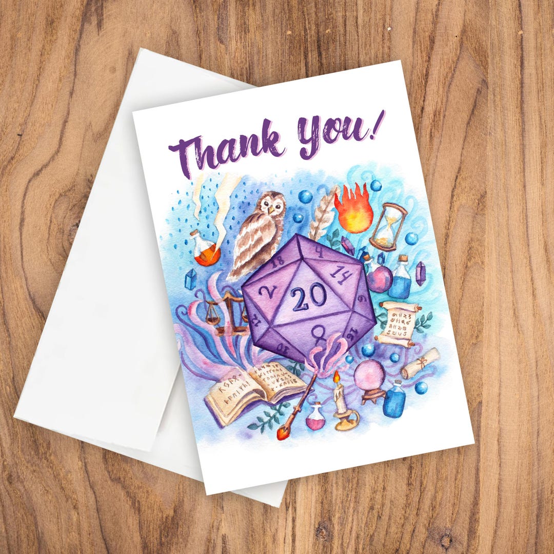 Dnd Thank You Card - Etsy