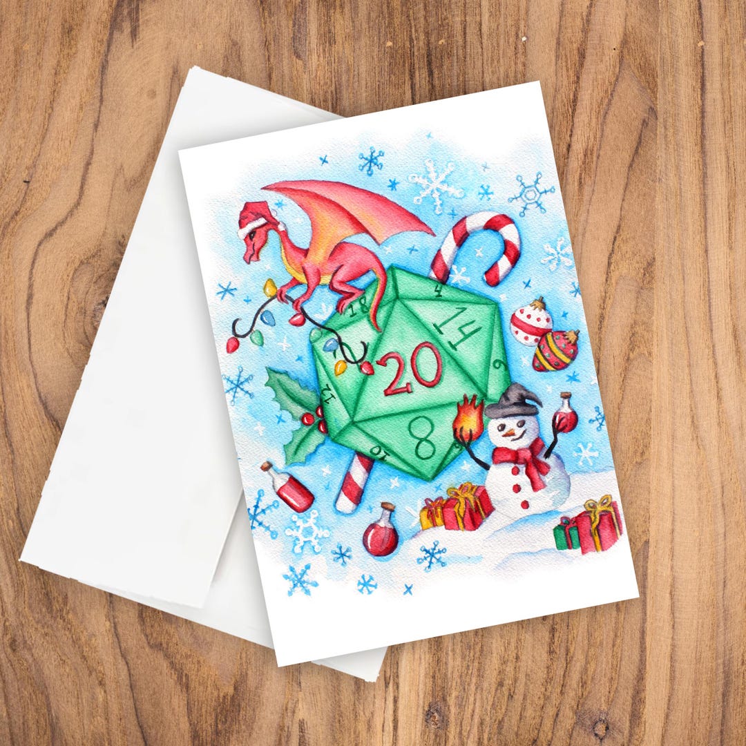 Dnd Holiday Christmas Card - Etsy