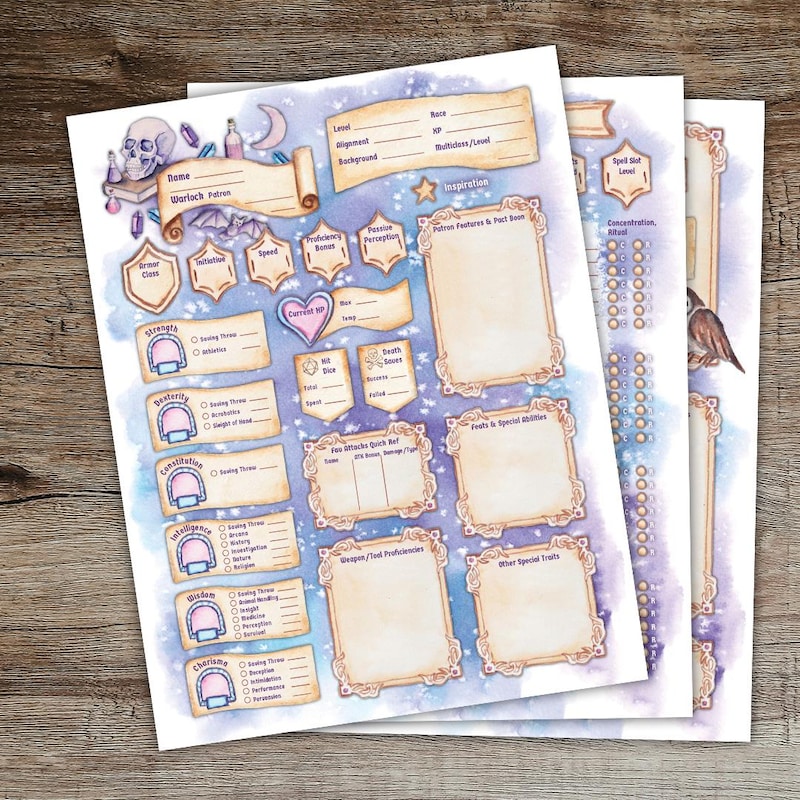 Character Journal Warlock - Etsy