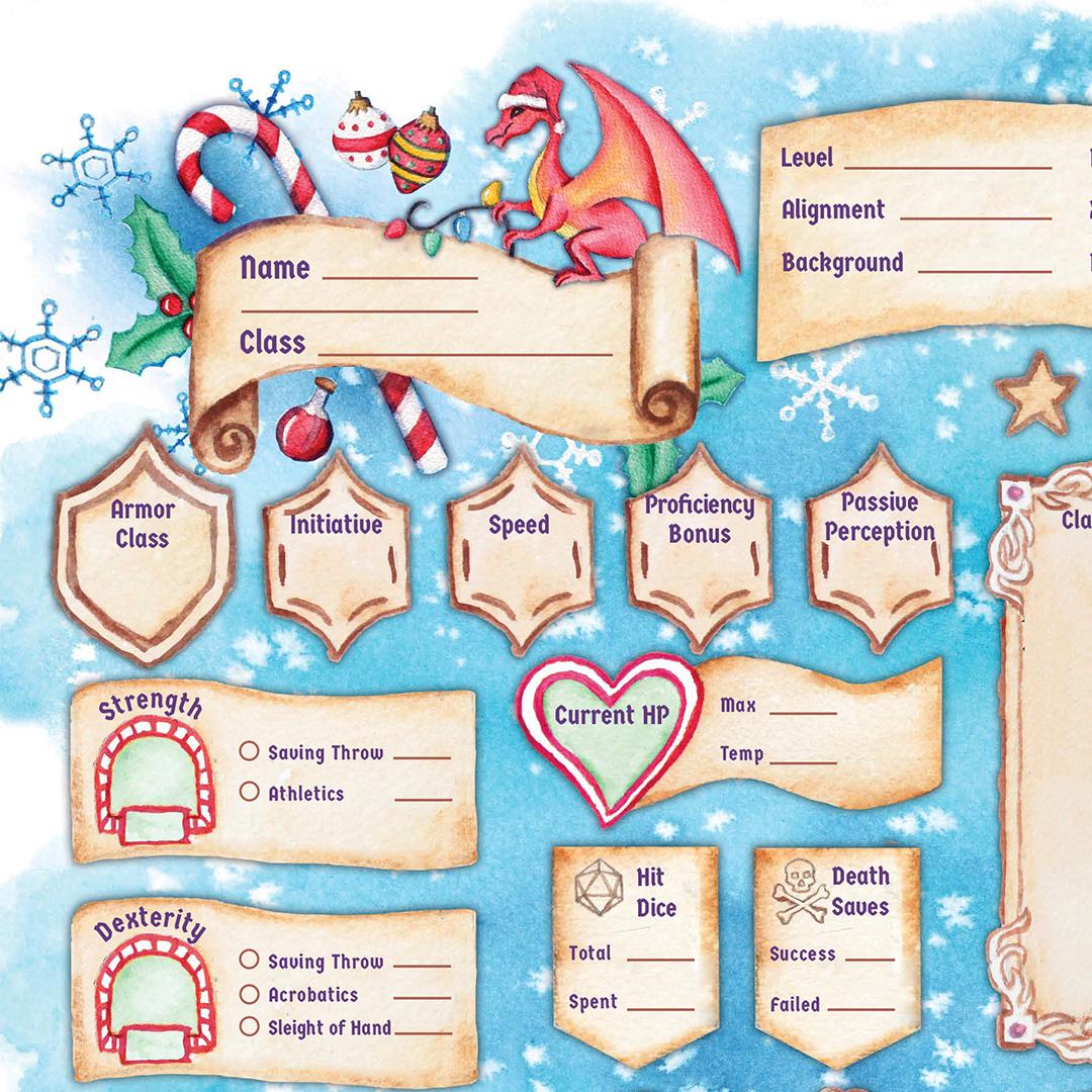Dnd Christmas Character Sheet 5e - Printable Fillable Form - Etsy