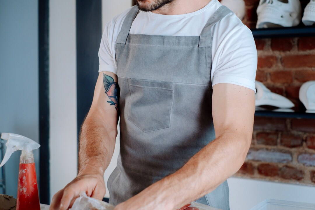 Denim Cross Back Apron for Heavy Duty - Etsy