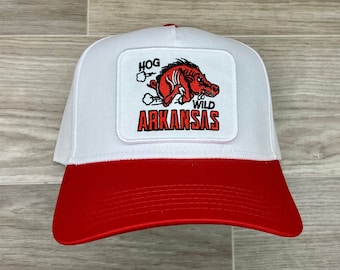 Red White & Woo Arkansas Razorback Trucker Hat - Etsy