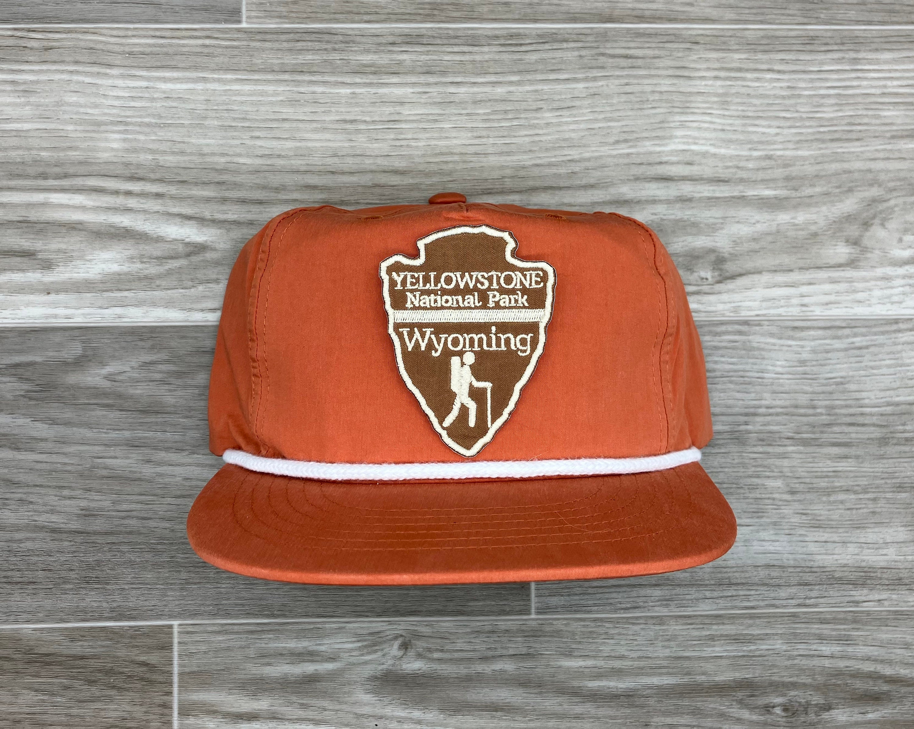 Yellowstone National Park Arrowhead on Orange Retro Poly Rope Hat - Etsy