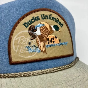 Retro Ducks Unlimited on Stonewashed Sky/sand Retro Rope Hat - Etsy