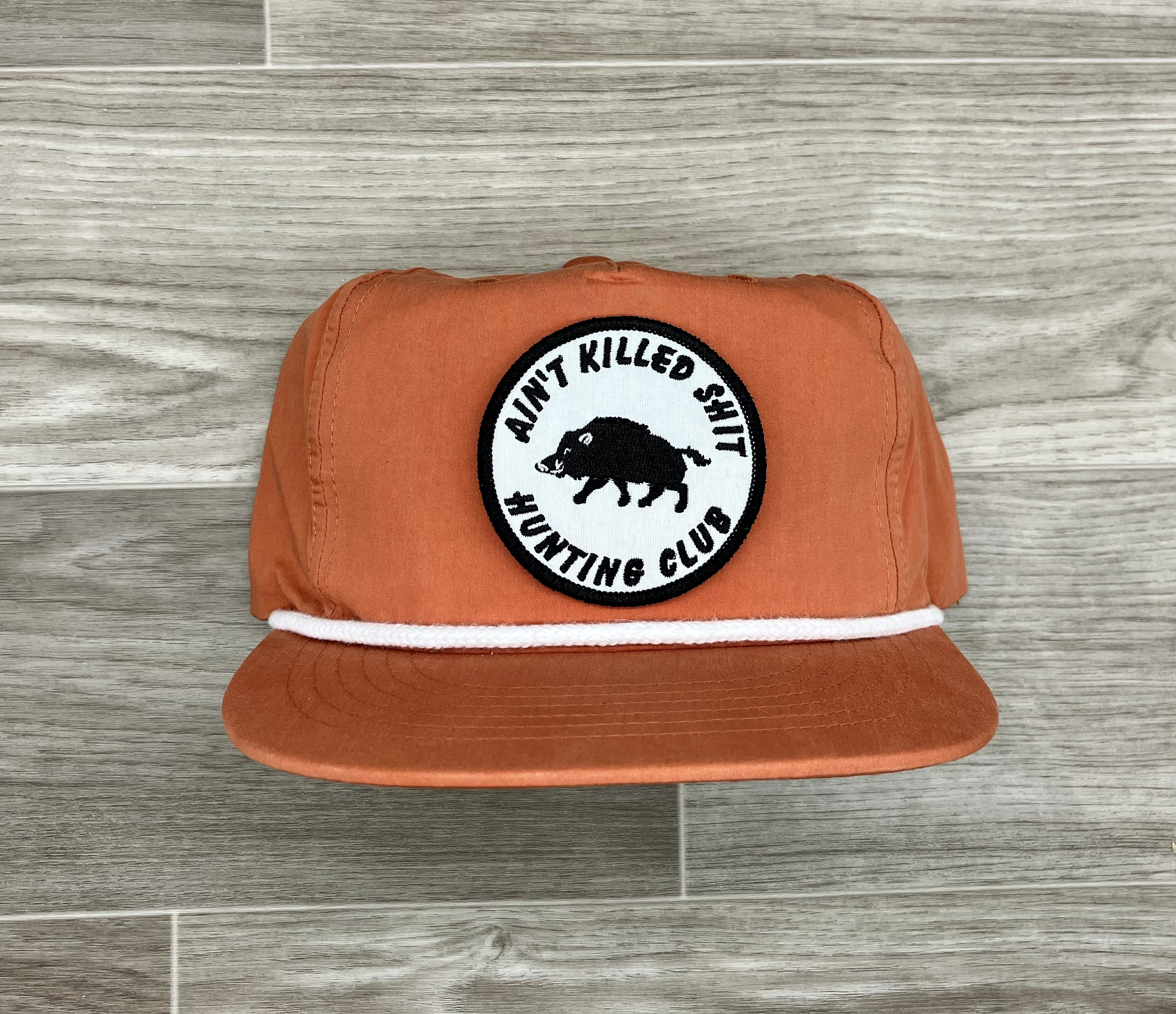 Ain't Killed Shit on Orange Retro Poly Rope Hat - Etsy
