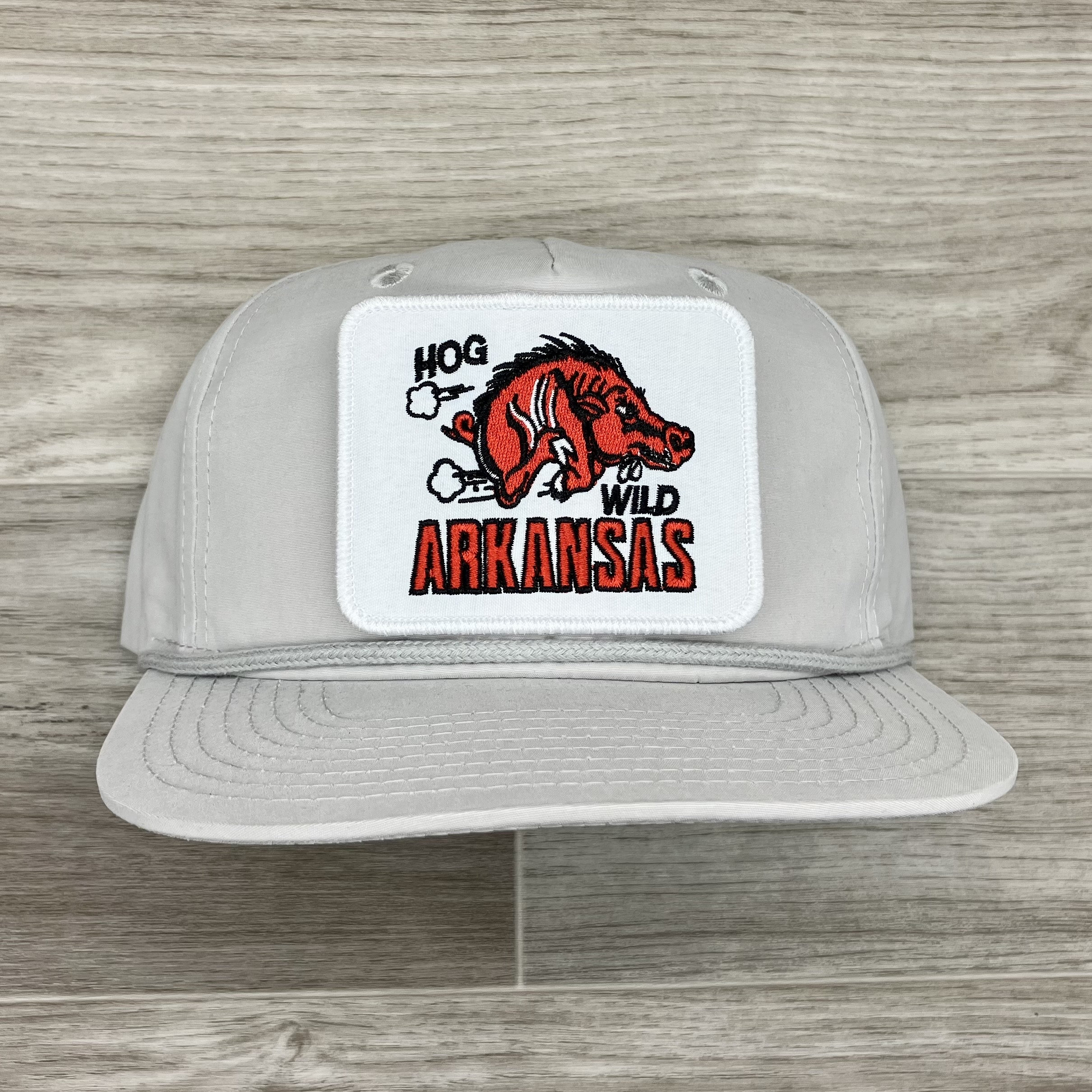Retro Hog Wild Arkansas Razorback Patch on Retro Rope Hat - Etsy