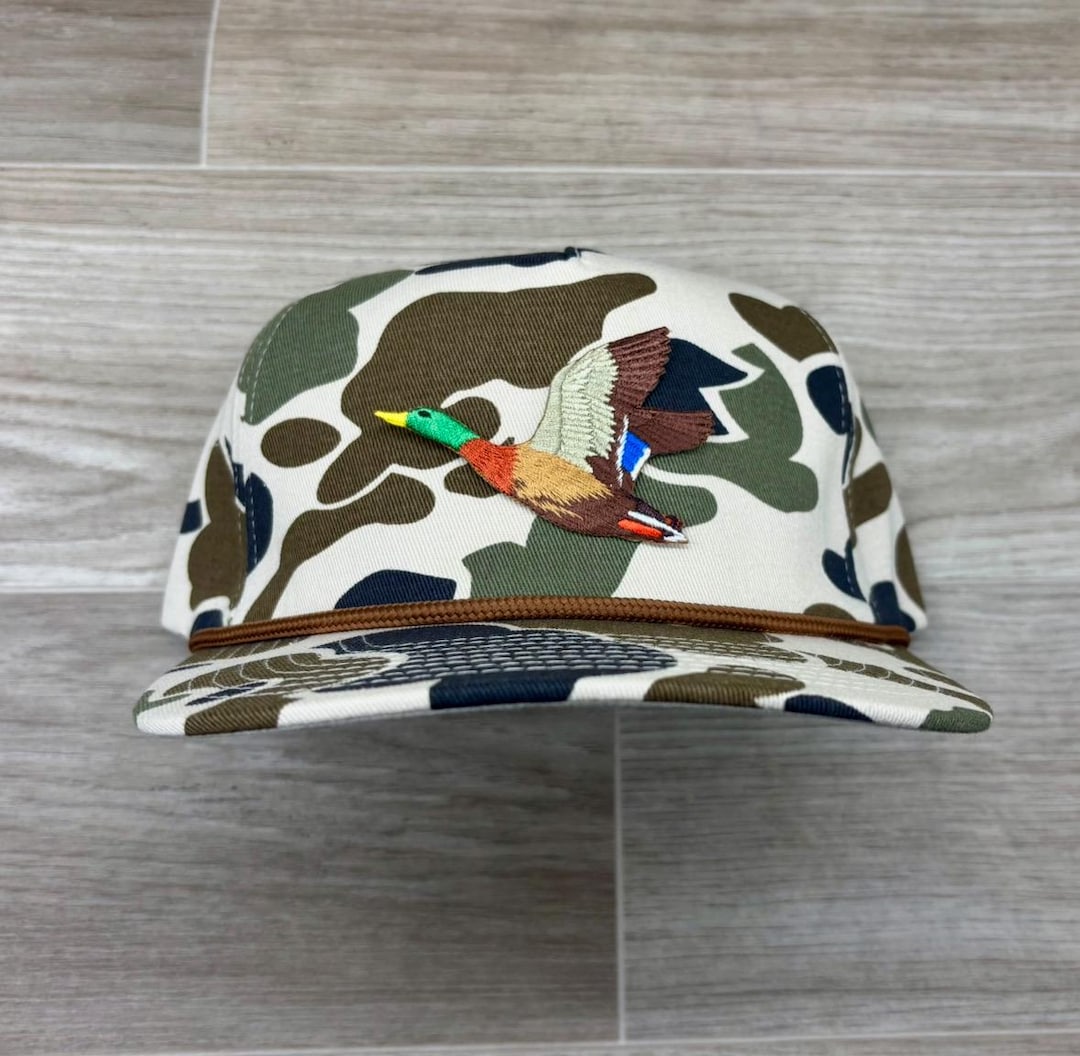 Mallard on Old School / Duck Camo Rope Hat - Etsy