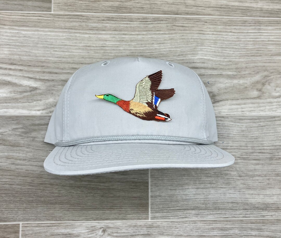 Mallard Duck Patch on Smoke Gray Retro Rope Hat - Etsy