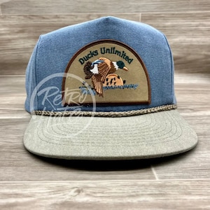 Retro Ducks Unlimited on Stonewashed Sky/sand Retro Rope Hat - Etsy