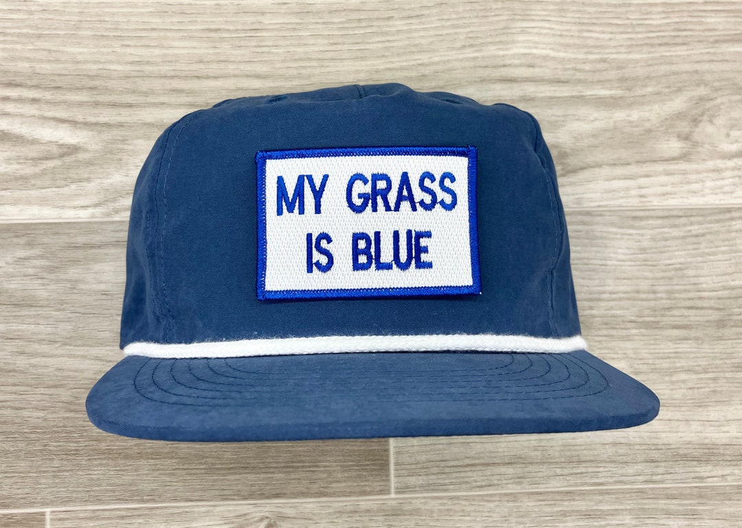 My Grass is Blue on Blue Poly Retro Rope Hat - Etsy