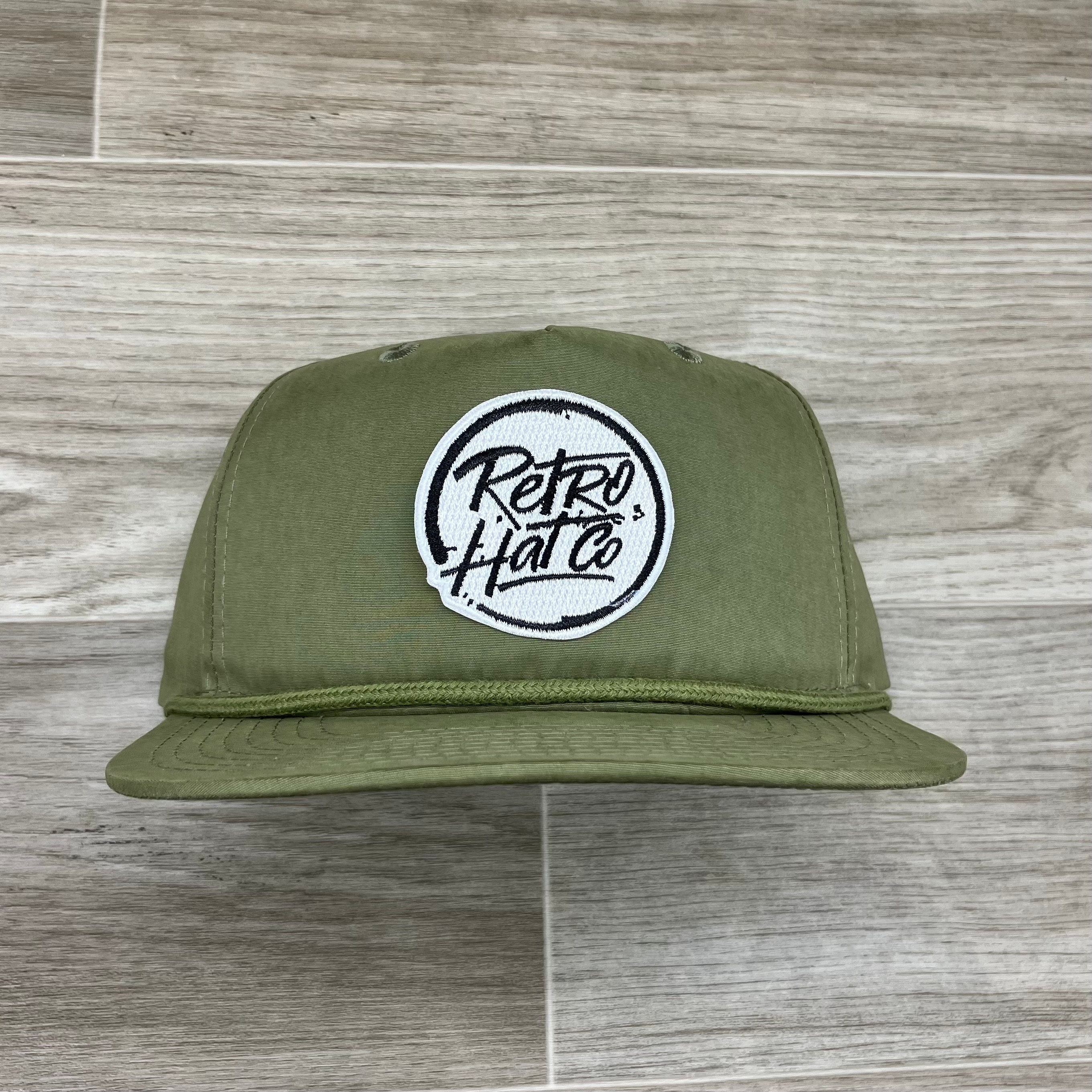 Retro Hat Co white Patch on Retro Rope Hat - Etsy