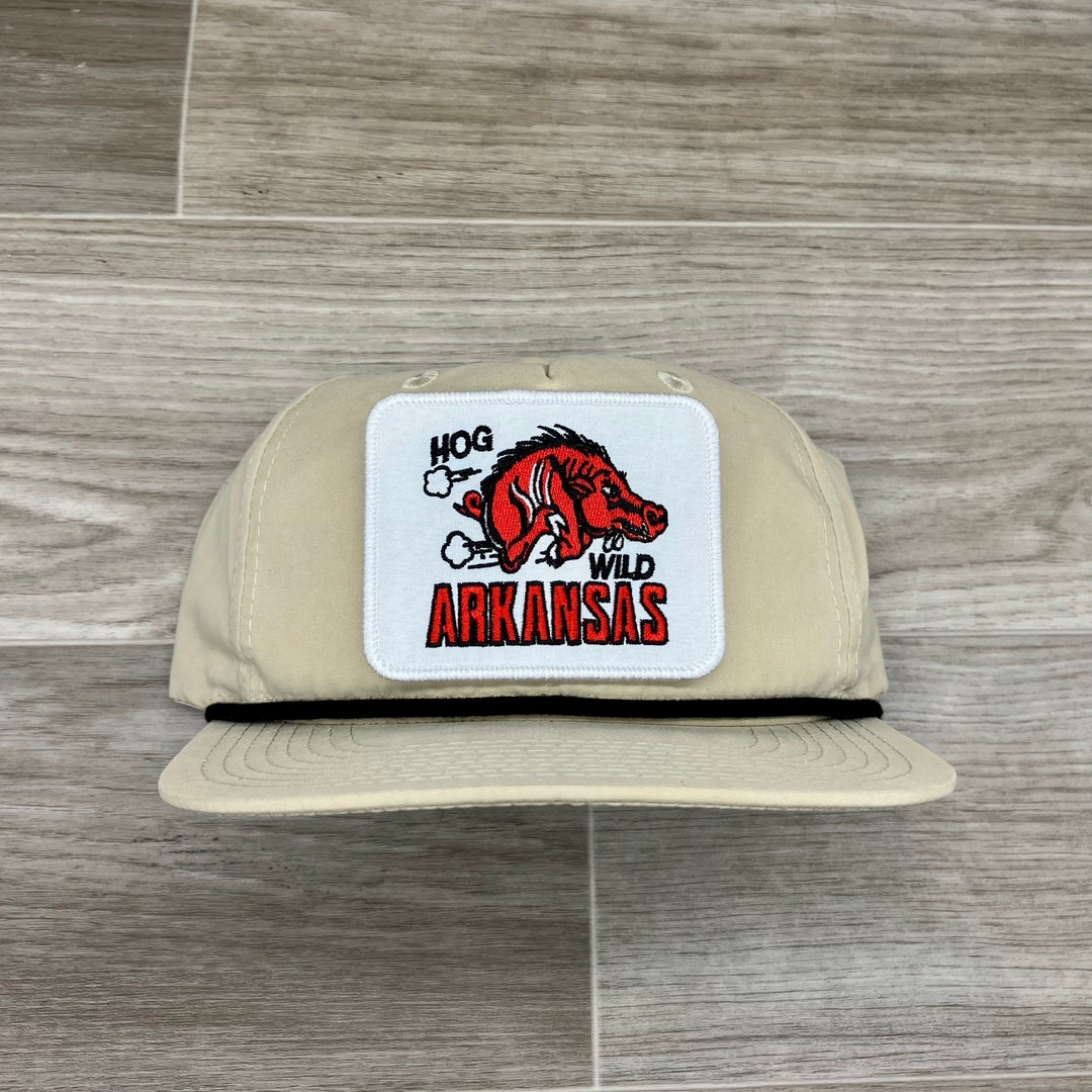 Retro Hog Wild Arkansas Razorback Patch on Retro Rope Hat - Etsy