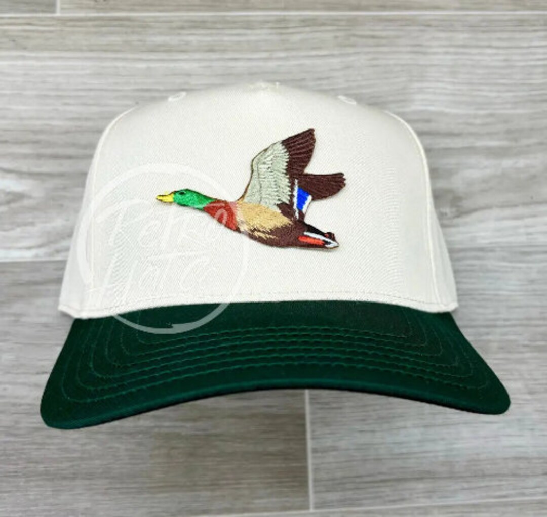 Mallard Patch on Natural/green Retro Hat - Etsy