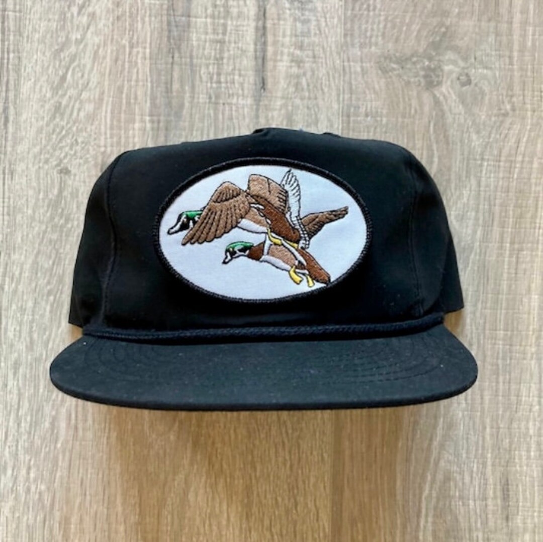 Ducks on Black Retro Poly Rope Hat - Etsy