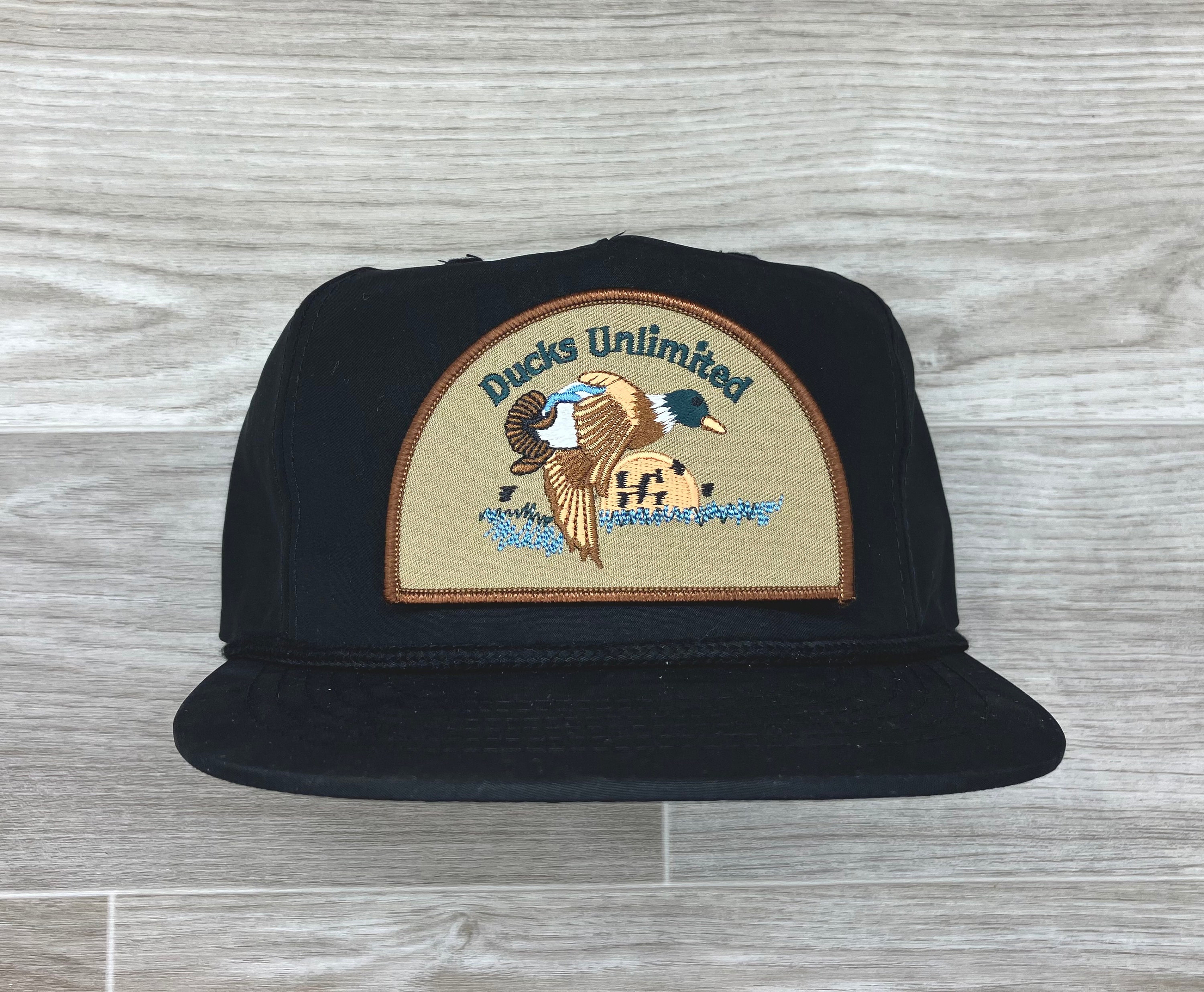 Retro Ducks Unlimited on Black Classic Rope Hat - Etsy
