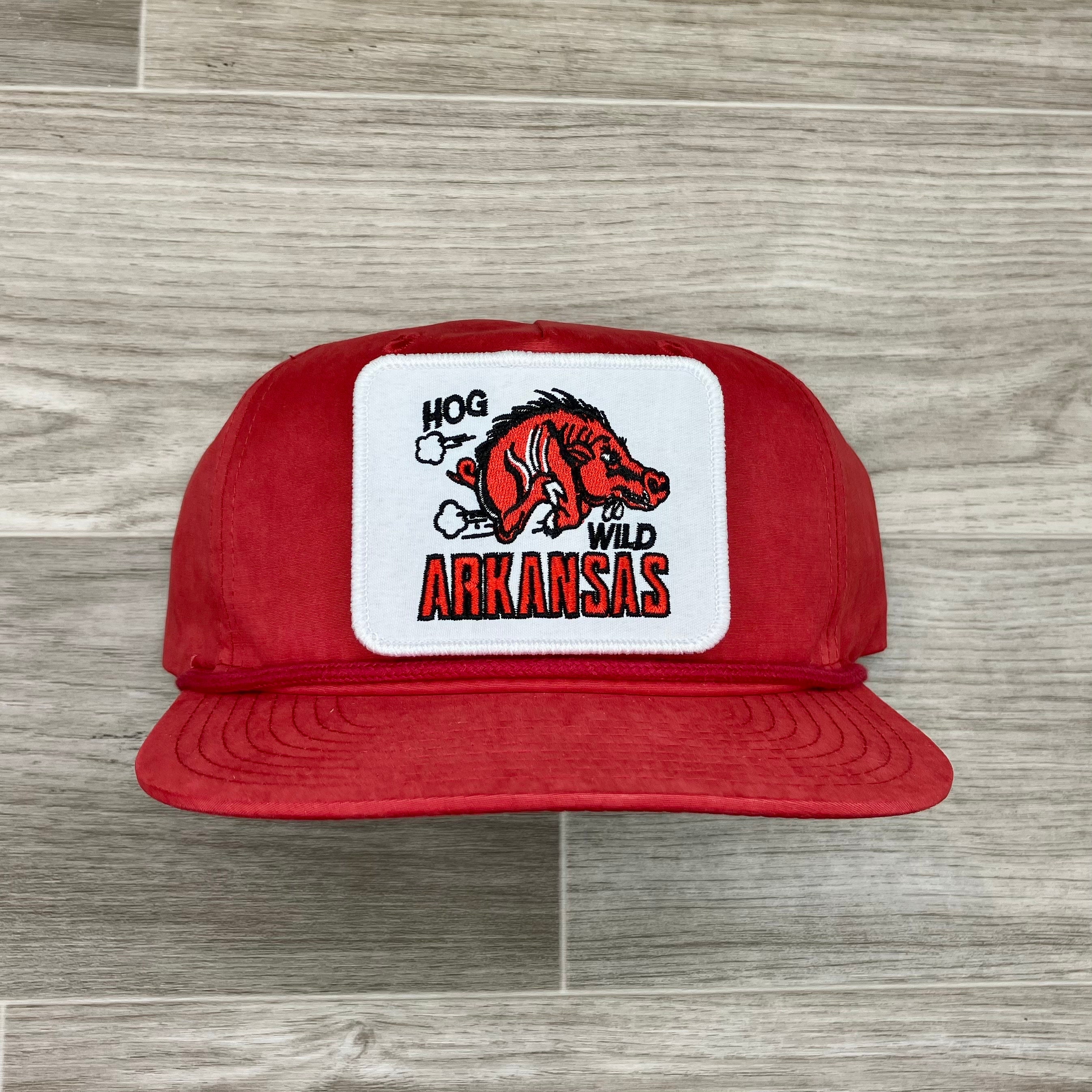 Retro Hog Wild Arkansas Razorback Patch on Retro Rope Hat - Etsy