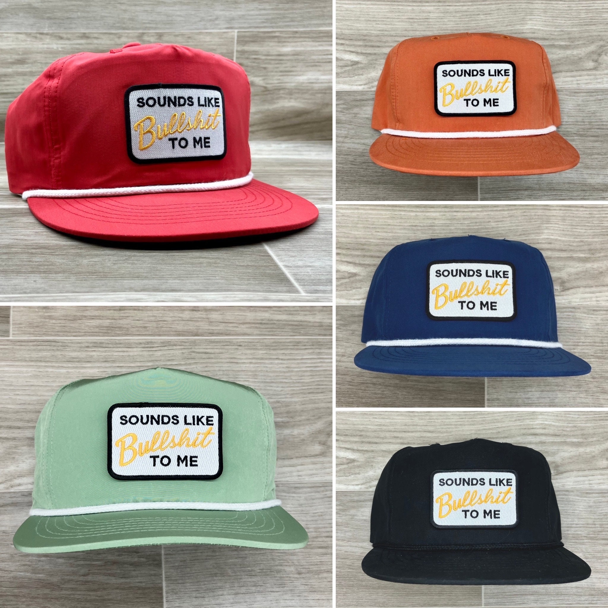 Sounds Like Bullshit to Me on Retro Poly Rope Hat - Etsy