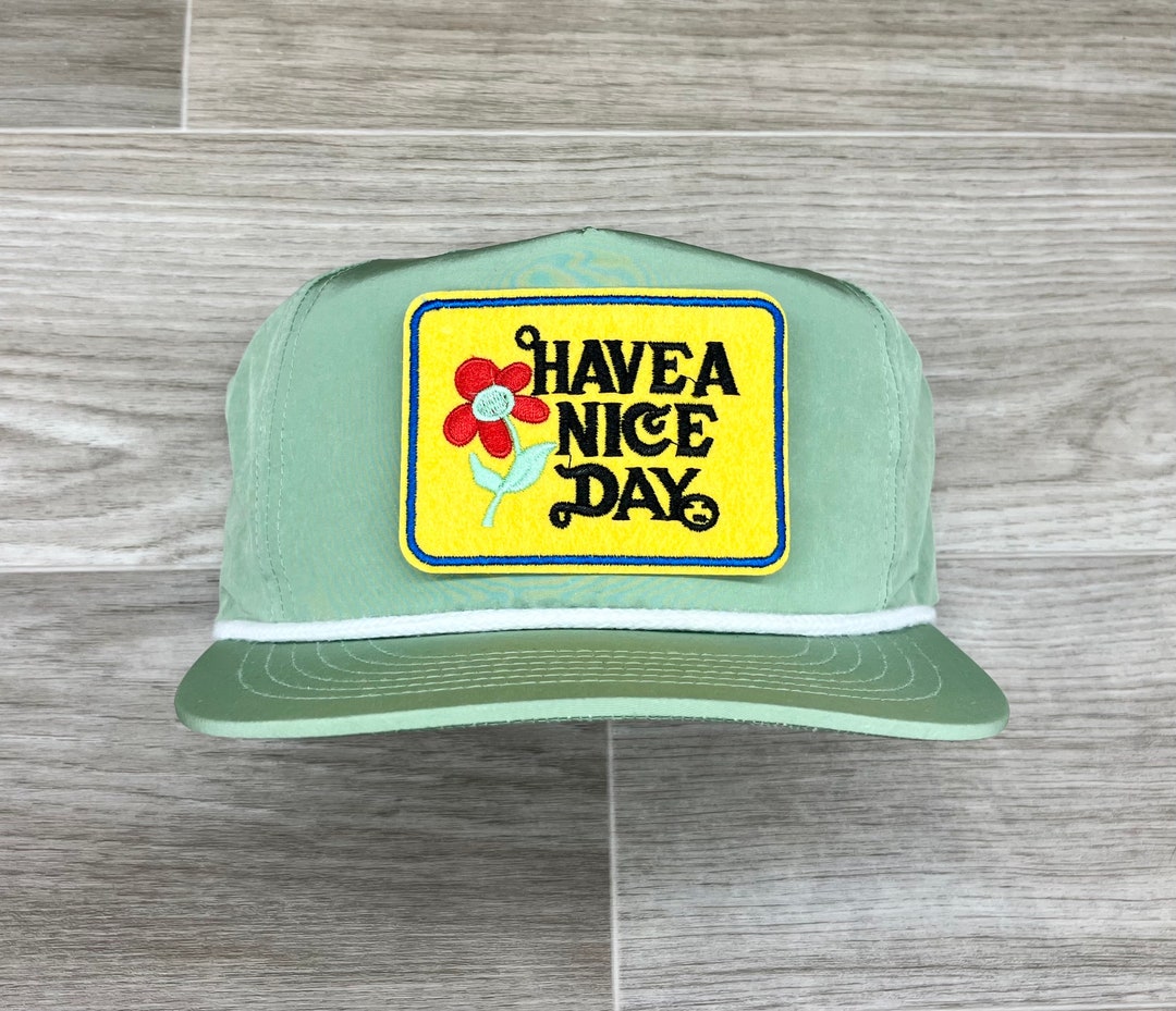 Have a Nice Day on Retro Poly Rope Hat - Etsy