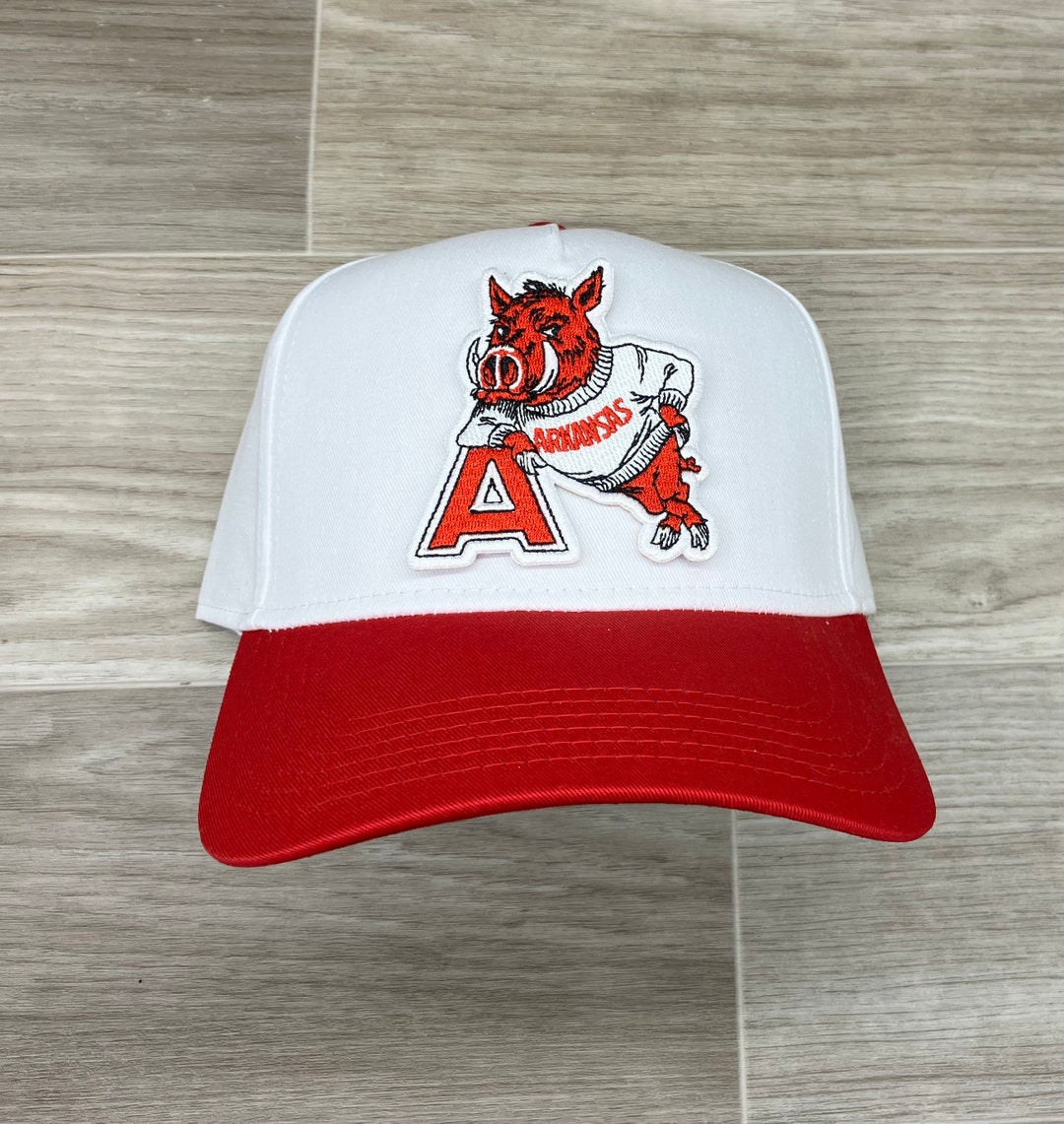 Retro Arkansas Razorback standing A Patch on White/red Retro - Etsy