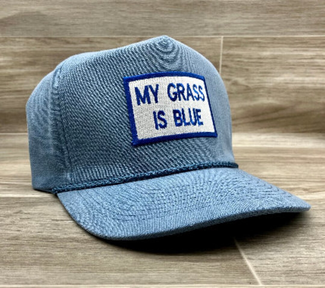My Grass is Blue on Stonewashed Sky Retro Rope Hat - Etsy