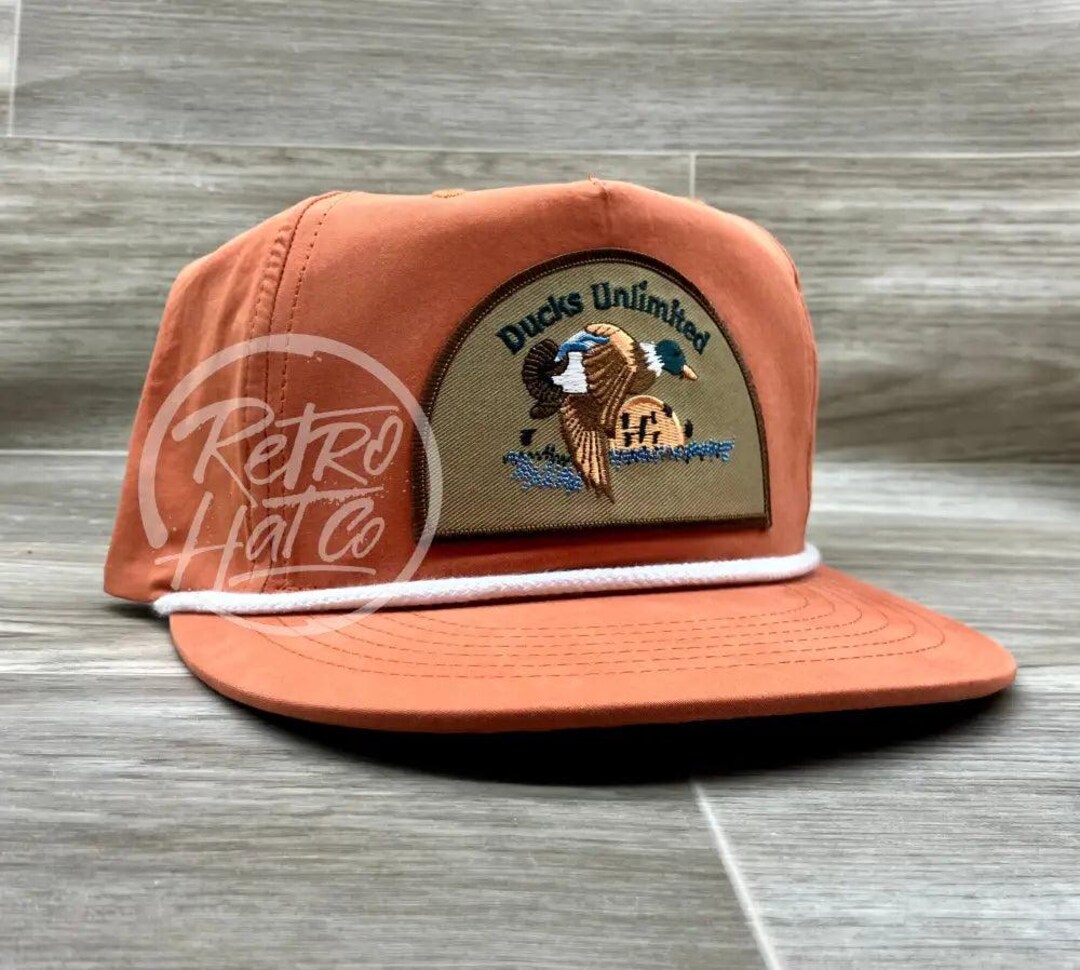 Retro Ducks Unlimited on Orange Retro Poly Rope Hat - Etsy