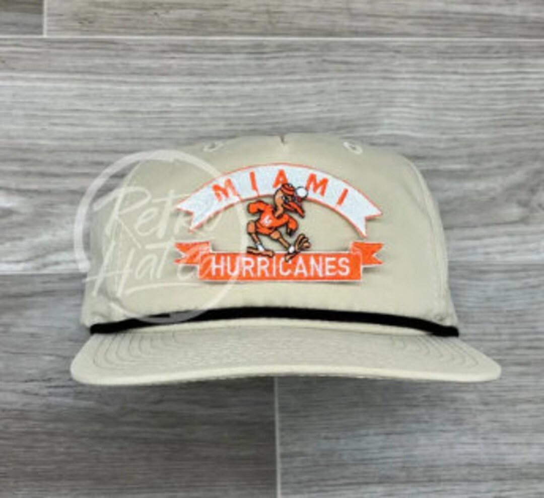 Vintage 90s Miami Hurricanes Patch on Retro Rope Hat - Etsy