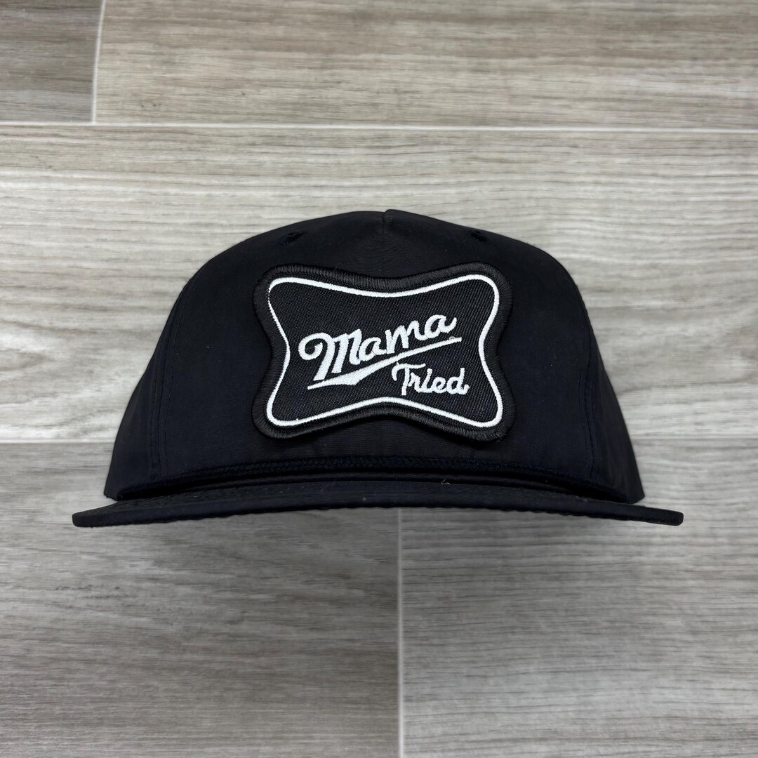 Mama Tried Patch on Black Retro Rope Hat - Etsy